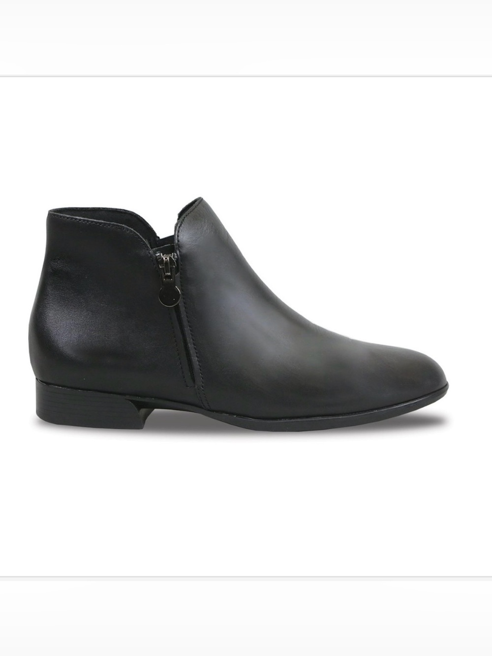 Munro | Shoes | New Munro Black Leather Ankle Boots Side Zip Comfort ...
